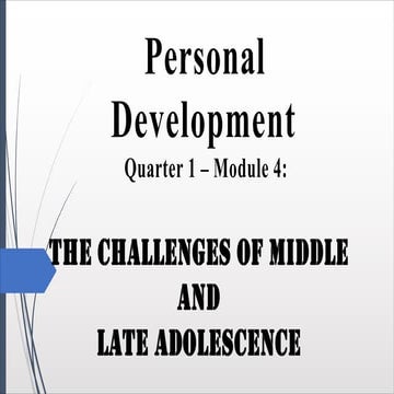 The Challenges of Middle and laTe adolesCenCe | PDF