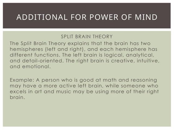 The Power of The Mind | PPTX | Brain and Nervous System Disorders ...