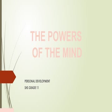 perdev-the powers of the mind for my daily demonstration | PPTX