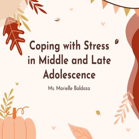 Coping With Stress In Middle And Late Adolescence Pdf