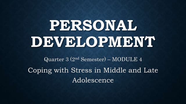 personal development powerpoint grade 11 | PPTX