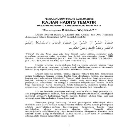 Perempuan dikhitan, wajibkah | PDF