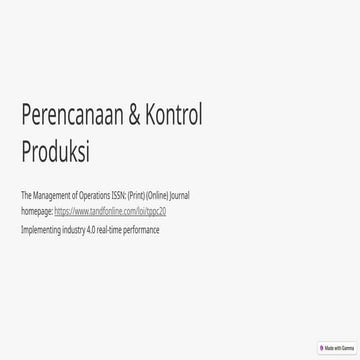 Perencanaan-and-Kontrol-Produksi Industri | PPTX