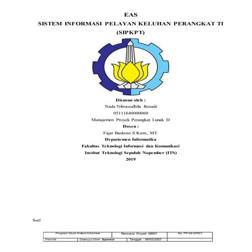 Perencanaan proyek eas | PDF