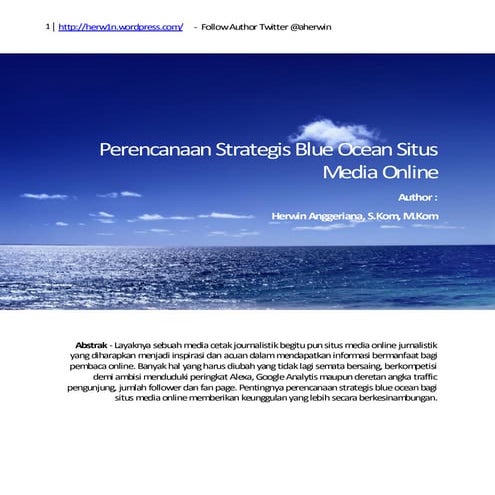 Perencanaan strategi blue ocean situs media online | PDF