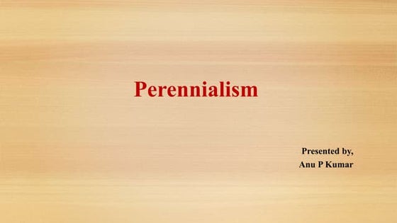 Perennialism philosophy | PPT