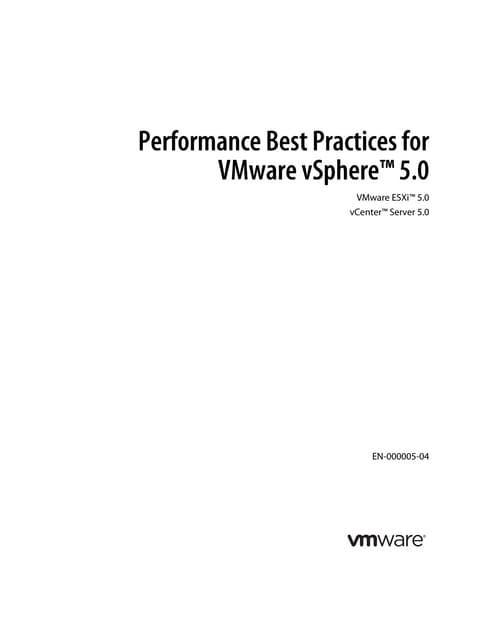 Perf Best Practicesvsphere50 Pdf