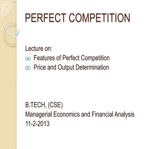 Perfect competition market | PPTX