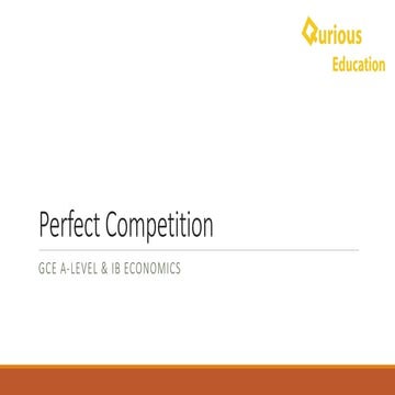 Perfect Competition Notes - A-level & IB Economics | PDF