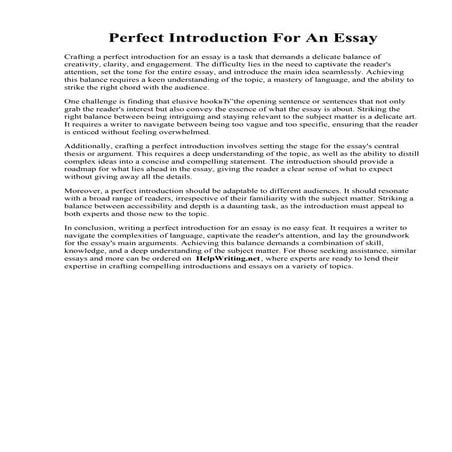 Perfect Introduction For An Essay.pdf