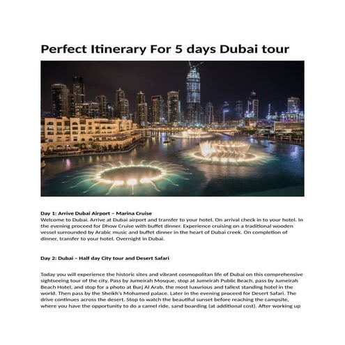 Perfect Itinerary For 5 days Dubai tour.docx