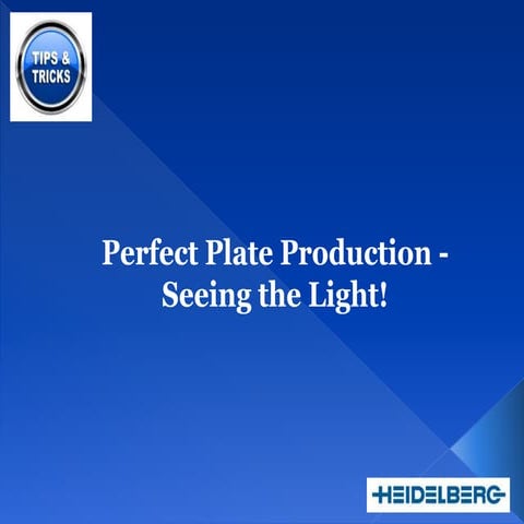 Perfect plate production seeing the light! | PPT