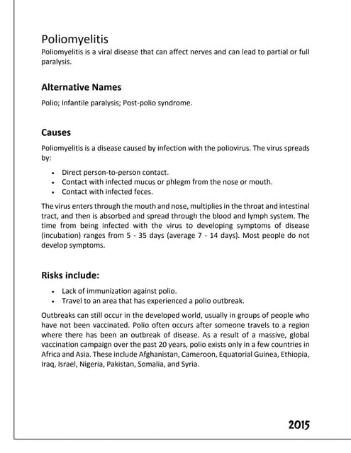 Poliomyelitis | PPTX