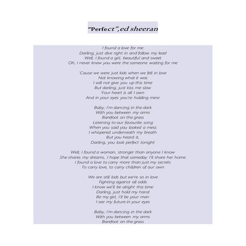 Perfect song | DOCX