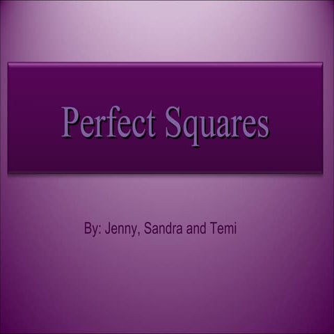 Perfect Squares | PPT