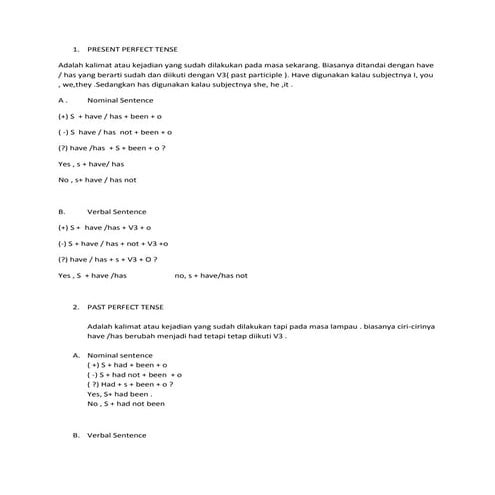 Perfect tense | DOCX