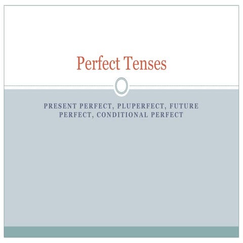 Perfect Tenses - Spanish II | PPTX