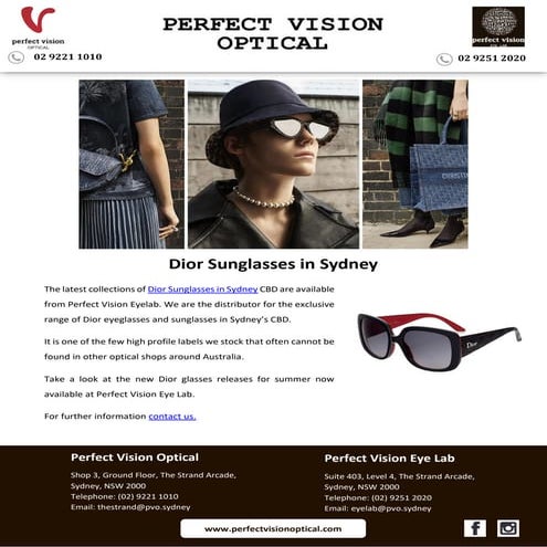 Dior Sunglasses in Sydney | PDF | Style & Fashion