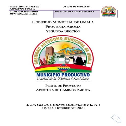 Perfil de Proyecto caminos PARUTA.- UMALAdocx | DOCX