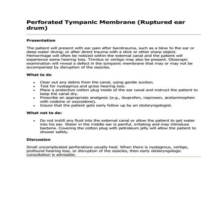 Perforated Tympanic Membrane | DOC