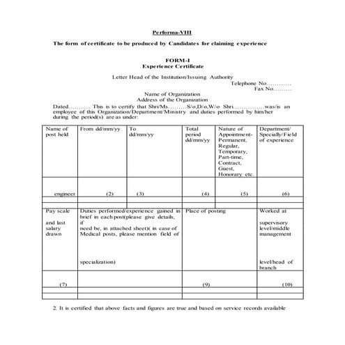 Performa | DOCX | Resume Writing and Advice | Job Search