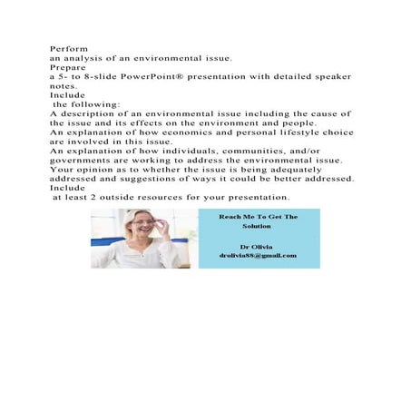 Perform an analysis of an environmental issue.Prepare a 5- to .docx
