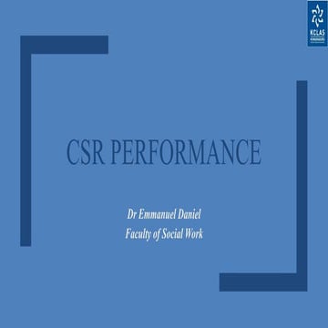 CSR Performance | PPTX