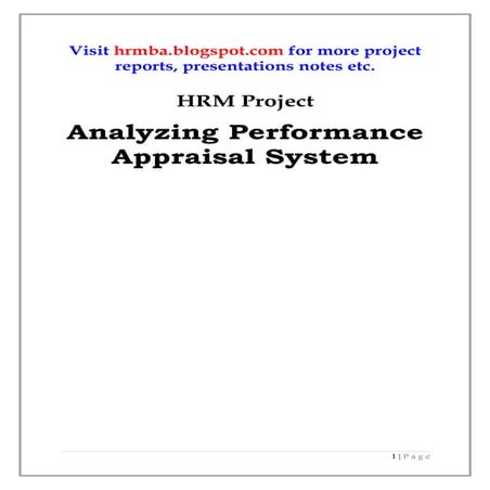 Performance appraisal-project-report | DOC