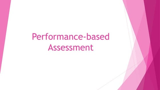The Nature of Performance-Based Assessment (Assessment of Learning 2 ...