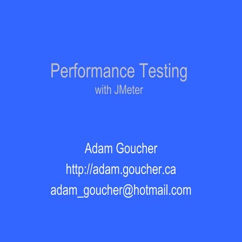 Performance Testing With Jmeter Ppt
