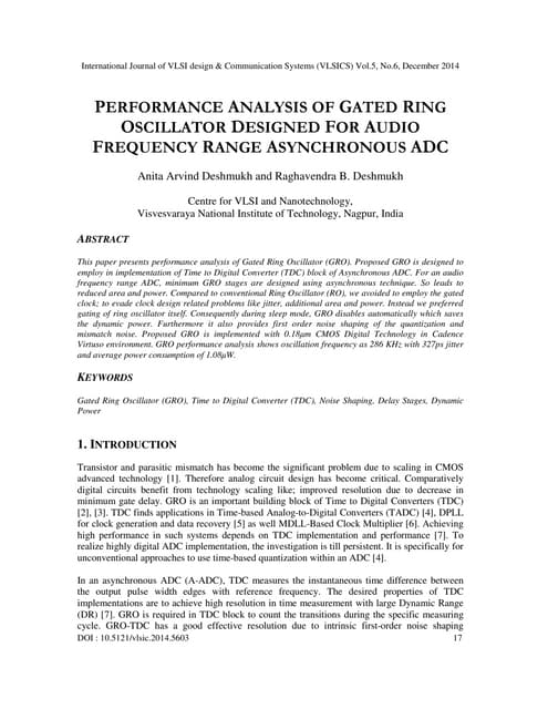 DESIGN AND PERFORMANCE ANALYSIS OF NINE STAGES CMOS BASED RING OSCILLATOR | PDF | Internet of ...