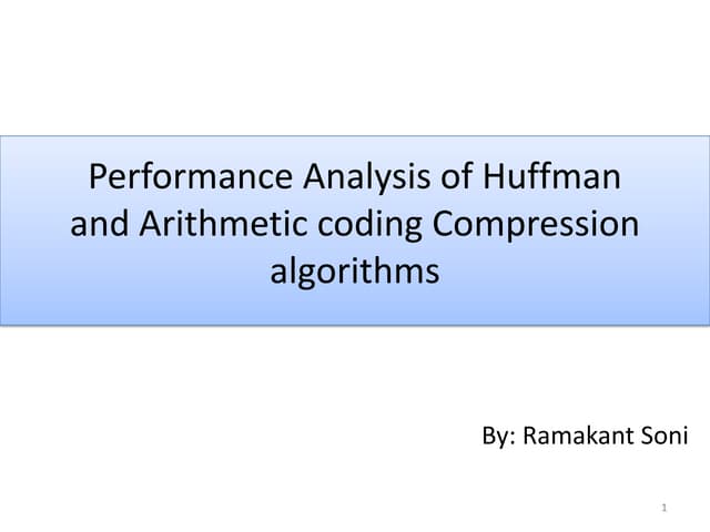 Huffman and Arithmetic coding - Performance analysis | PDF Huffman and Arithmetic coding - Performance analysis | PDF
