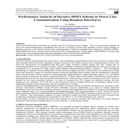 Performance Analysis Of Iterative Idma Scheme In Power Line