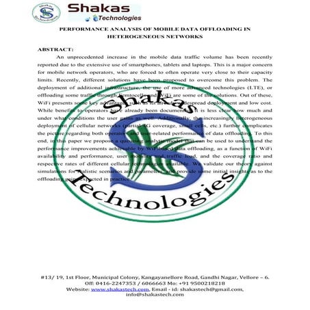 Performance Analysis Of Mobile Data Offloading In Heterogeneous Networks Pdf