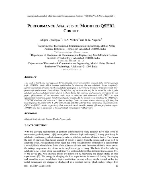 Adiabatic logic or clock powered logic | PPTX