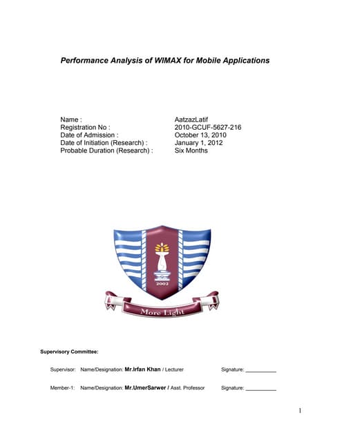 Performance Analysis Of Wimax Mobile Pdf