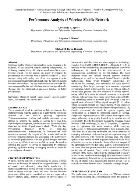 LTE KPIs and Formulae | PDF