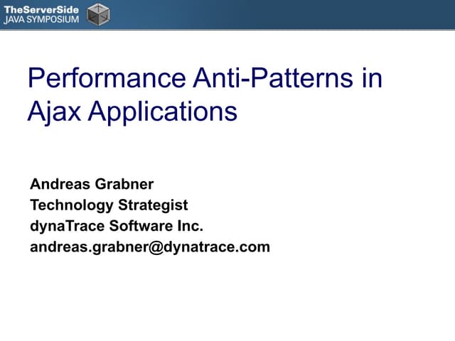 Performance Anti Patterns In Ajax Applications Ppt 8105
