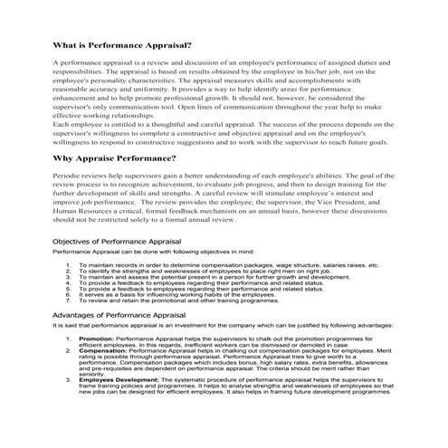 Performance appraisal | DOCX