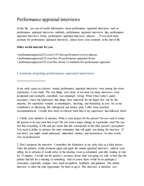 The Appraisal Interview | PPT