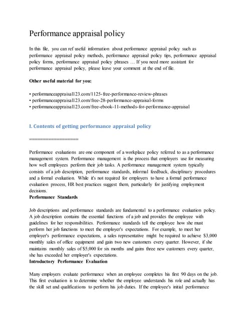 Performance appraisal benefits | PDF