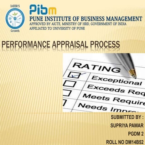 Performance appraisal process | PPTX