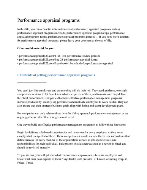 Sample employee comments on performance appraisal | DOCX