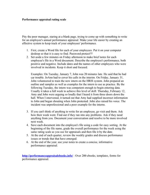 Performance appraisal rating scales | PDF
