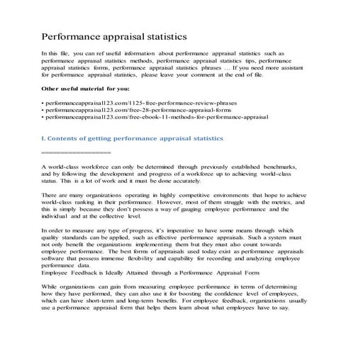 Performance appraisal statistics | DOCX