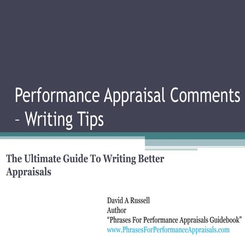 Performance Appraisals Ultimate Guide | PPT