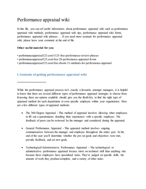 Performance appraisal in wipro | DOCX | Resume Writing and Advice | Job Search