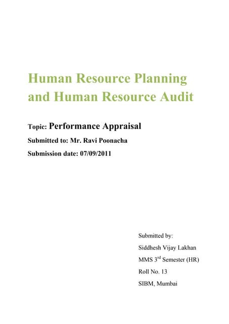 HRM - PERFORMANCE APPRAISAL | PPTX