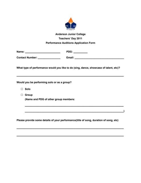 Dance Audition Application