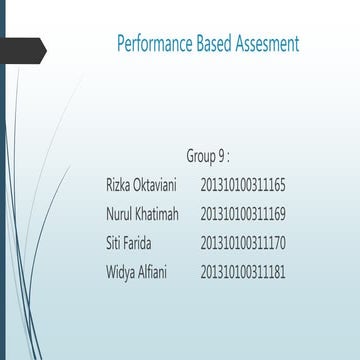 Performance based assesment | PPTX